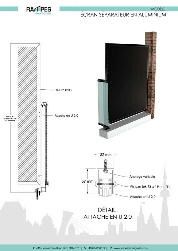 ÉCRAN SÉPARATEUR EN ALUMINIUM - Rampes Avant-garde